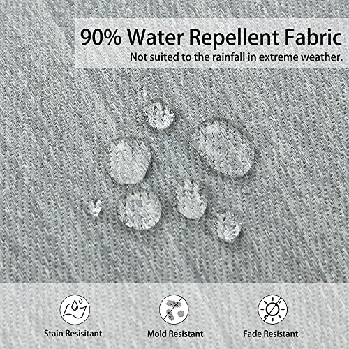 MAGPIE FABRICS Pack of 2 Outdoor Waterproof Throw Pillow Covers 18 x 18 Inch, Christmas Decorative Cushion Sham Pillowcase Shell for Garden Patio Tent Balcony Couch Sofa(Grey)