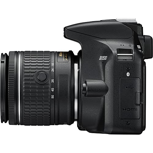 Nikon D3500 24.2MP DSLR Digital Camera with 18-55mm and 70-300mm Lenses (1588) Deluxe Bundle -Includes- Sandisk 64GB SD Card + Large Camera Bag + Filter Kit + Spare Battery + Telephoto Lens