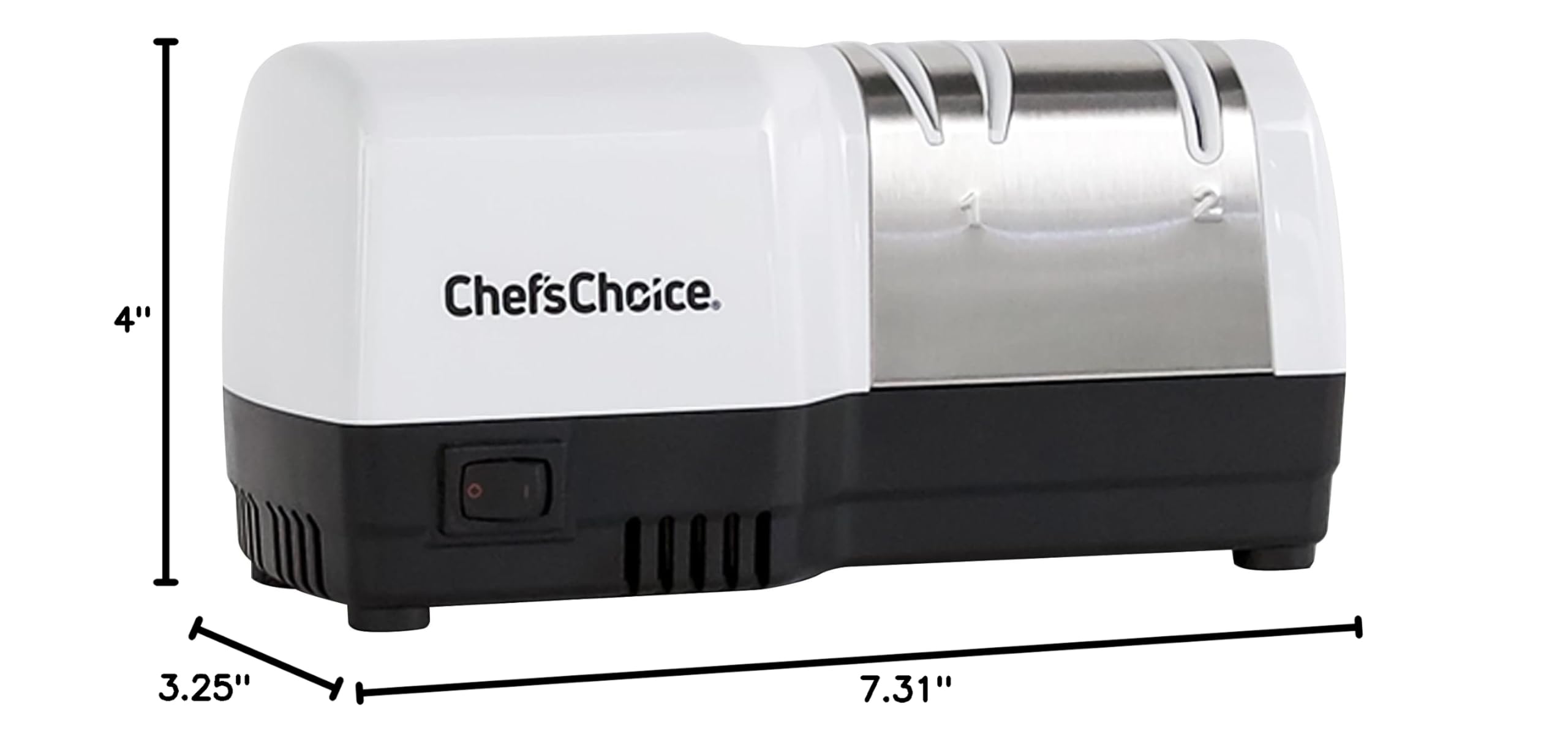 Chef’sChoice Hybrid Knife uses Diamond Abrasives and Combines Electric and Manual Sharpening for 20-Degree Straight and Serrated Knives, 2-Stage, White