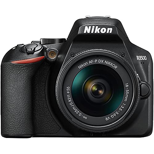 Nikon D3500 24.2MP DSLR Digital Camera with 18-55mm and 70-300mm Lenses (1588) Deluxe Bundle -Includes- Sandisk 64GB SD Card + Large Camera Bag + Filter Kit + Spare Battery + Telephoto Lens