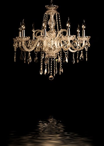 LYLYCTY 5x7ft Luxurious Chandeliers Photography Background European Gorgeous Crystal Chandelier Black Backdrop Studio Props Indoor Decorations LY024