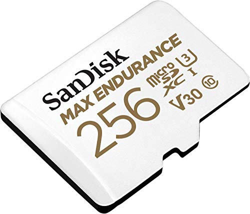SanDisk 256GB MAX Endurance microSDXC Card with Adapter for Home Security Cameras and Dash cams - C10, U3, V30, 4K UHD, Micro SD Card - SDSQQVR-256G-GN6IA
