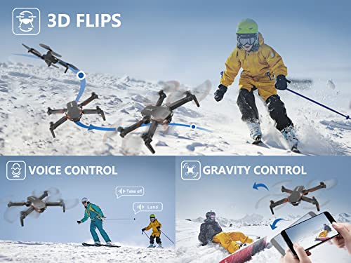 heygelo S90 Drones with Camera for Adults, 1080P HD Mini FPV Drone for Kids Beginners, Foldable RC Quadcopter Toys Gifts for Boys Girls with Altitude Hold, Gravity Control, 2 Batteries and Carry Case