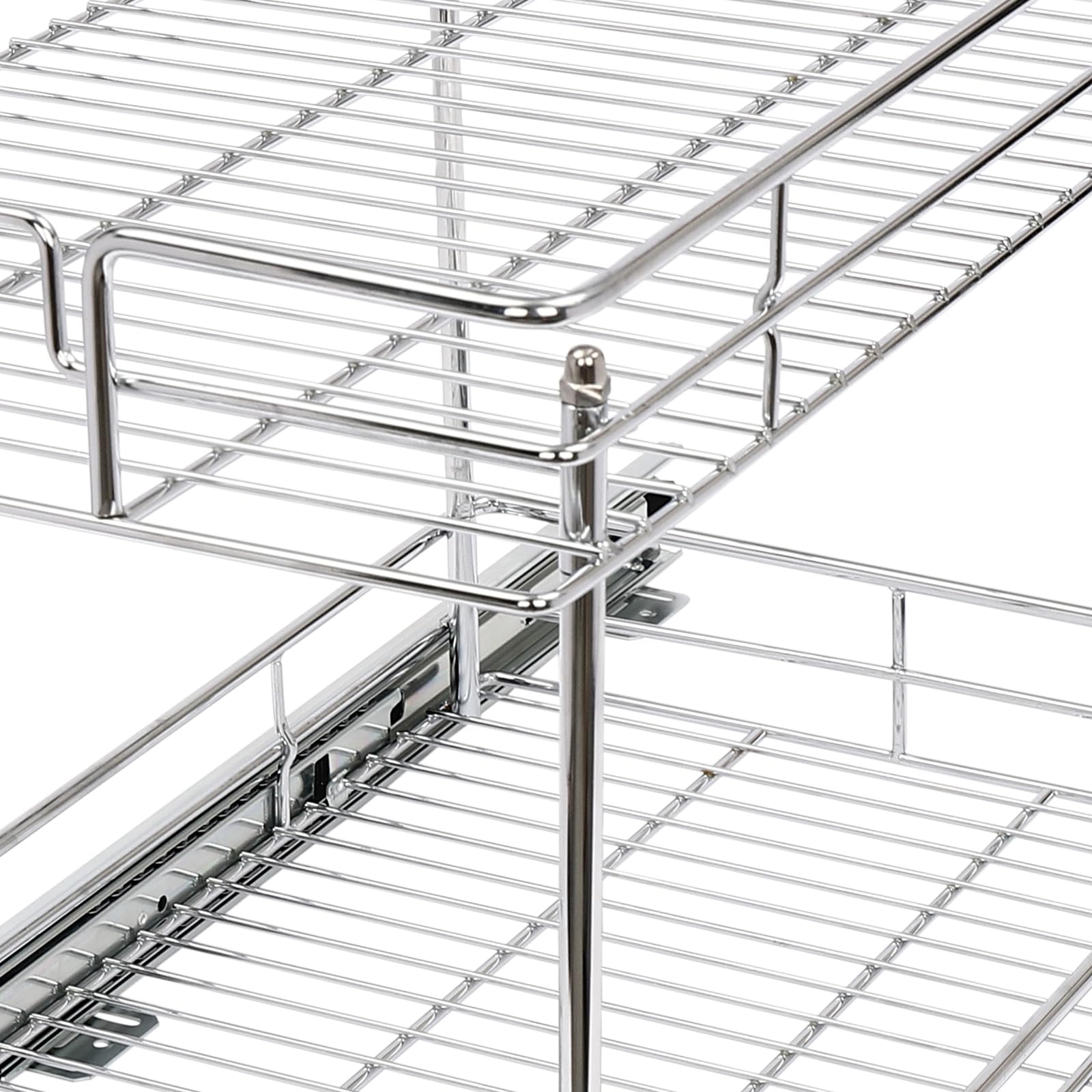 Pull Out Cabinet Organizer,Multi-Purpose Cabinet Organizer,Sink Organizer and Storage,Kitchen Helper,2-Tier Cabinet Pull Out Shelves,for Bathroom,Laundry Room,Kitchen,Pantry(Silver,21.5*13.5*15in)