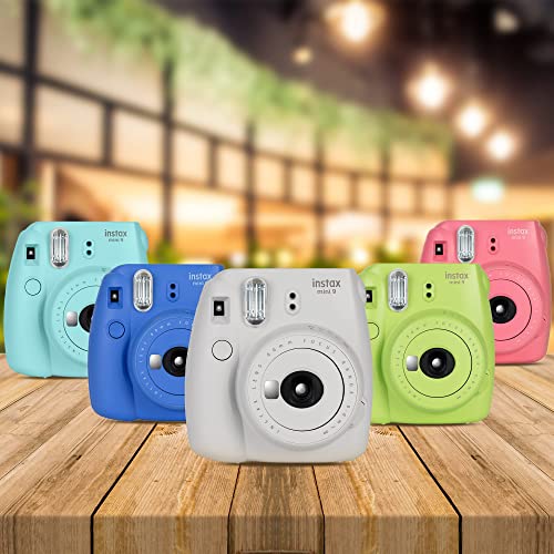 FujiFilm Instax Mini 9 Instant Camera + Fujifilm Instax Mini Film (60 Sheets) Bundle with Deals Number One Accessories Including Carrying Case, Selfie Lens, Photo Album (Lime Green)
