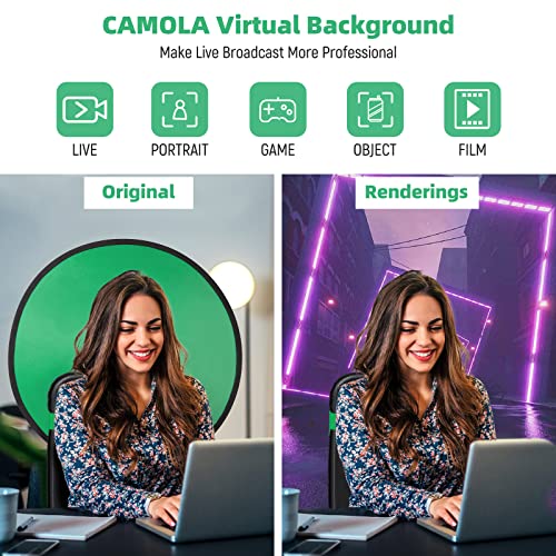 【Updated】 Portable Webcam Background, 75cm Collapsible Green Background 2-in-1 Green and Blue Screen for Video Chats, Zoom, Green Screen for Chair