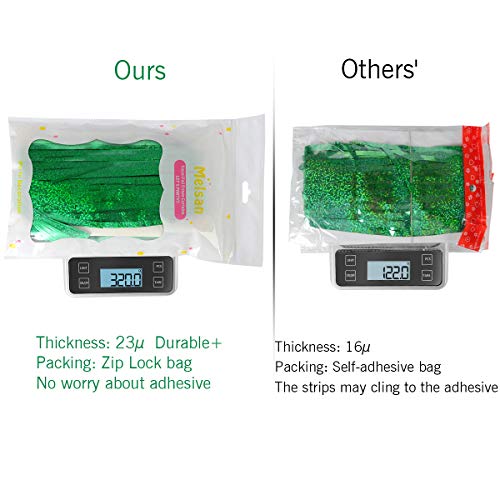Foil Fringe Curtains Party Decorations - Melsan 3 Pack 3.2 x 8.2 ft Tinsel Curtain Party Photo Backdrop for Birthday Party Baby Shower or Graduation Decorations Green