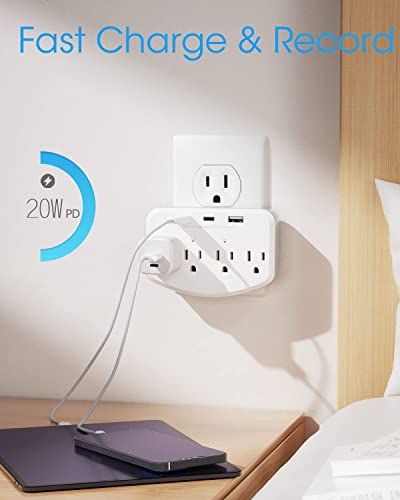 Hidden Camera WiFi Spy Camera Hidden Cameras Wall Charger Nanny Cam with USB Fast Charger Outlet HD 1080P Wireless for Home Security Secret Camera 20W PD Charging Port