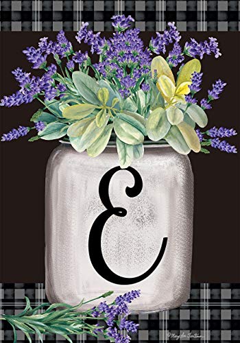 Farmhouse Monogram Letter E Garden Flag Floral Briarwood Lane 12.5" x 18"