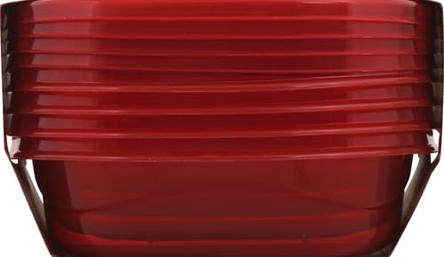 Rubbermaid TakeAlongs 2.9-Cup Square Food Storage Containers, 4-Pack, Chili Red