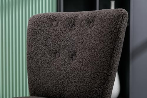 Dark Grey Accent Chair, Unique Chairs Armless Wool Comfy Modern Home Furniture for Living Room 26.38" L X 22.05" W 33.86" H