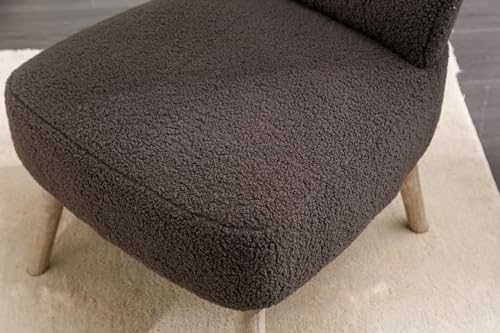 Dark Grey Accent Chair, Unique Chairs Armless Wool Comfy Modern Home Furniture for Living Room 26.38" L X 22.05" W 33.86" H