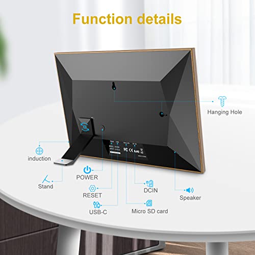 Digital Picture Frame 10.1 inch, Electronic Photo Frame WiFi with APP, Smart Electric Video Photo Frame Slideshow with Email, 1280x800 IPS FHD Uploadable Digital Photo Frames Cloud Storage