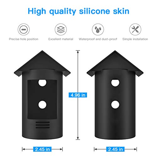 HOLACA Water-Proof Silicone Cover Protective Case for Ring Stick Up Cam Battery HD Security Camera(3rd Generation) - Anti-Scratch Protective Cover for Full Protection (Black)