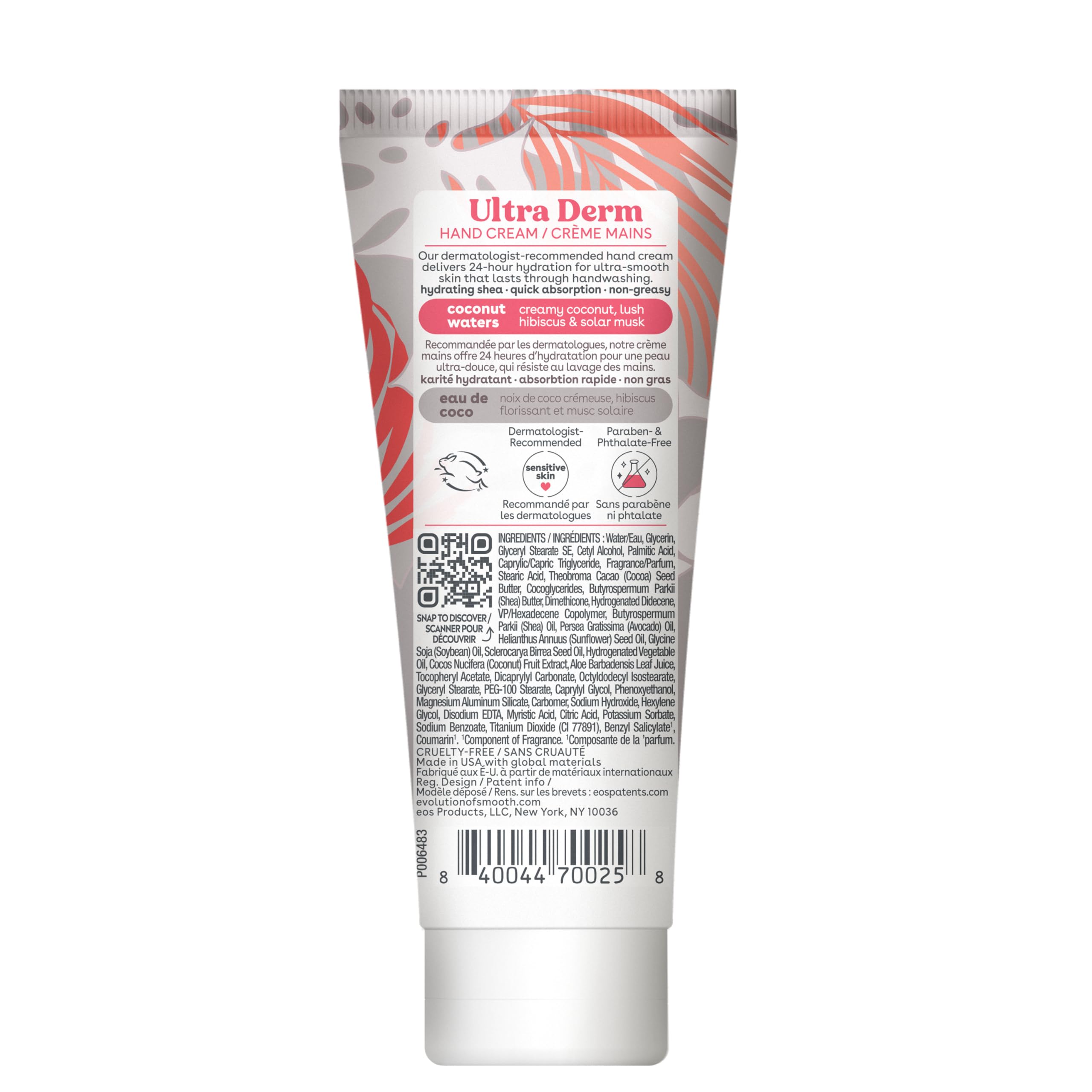 eos Shea Better Hand Cream - Coconut, Natural Shea Butter Hand Lotion and Skin Care, 24 Hour Hydration with Shea Butter & Oil, 2.5 oz, Packaging May Vary
