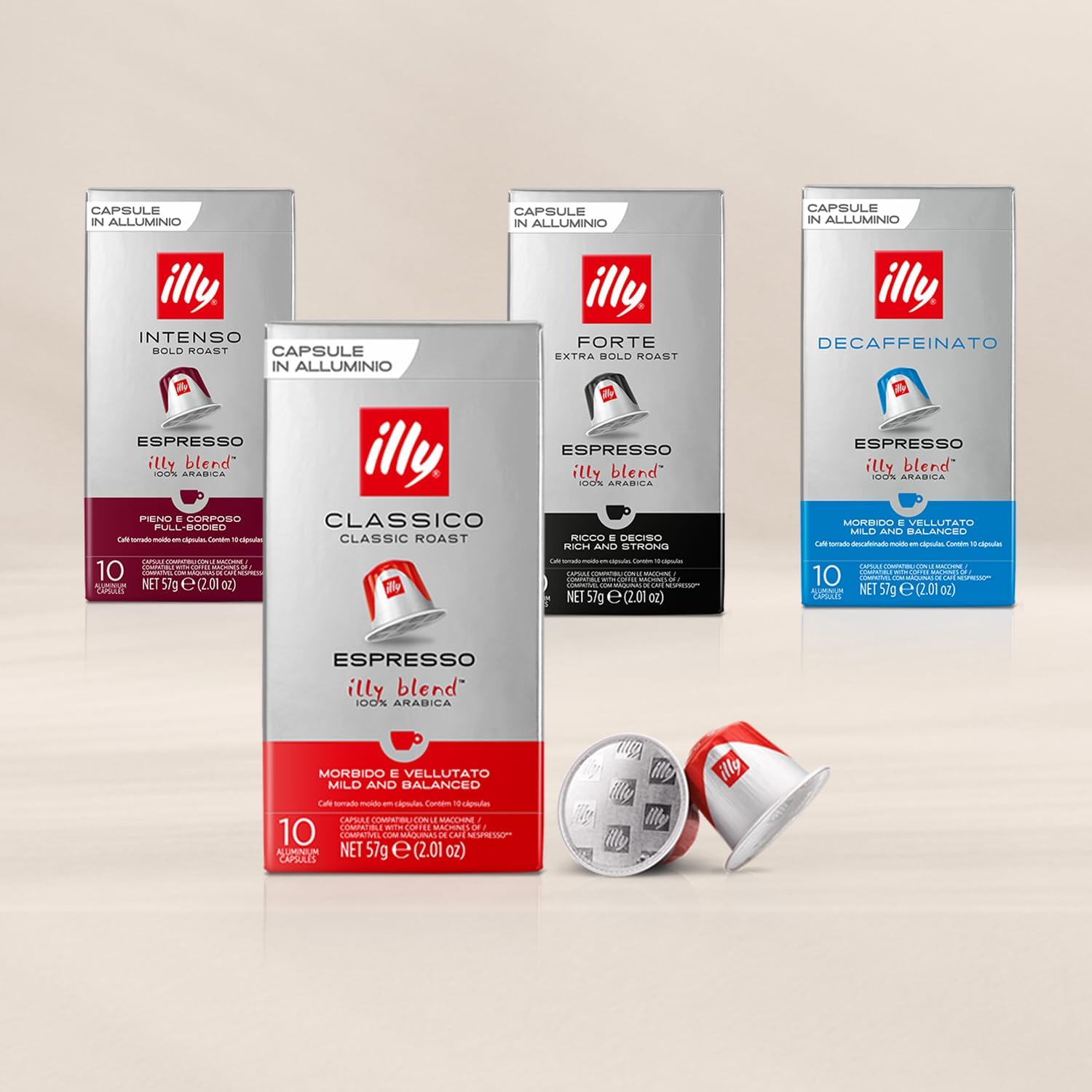 illy Lungo Classico Coffee, Classic Roast (Medium Roast) (100-Count single serve capsules, compatible with Nespresso Original Line System coffee machines)