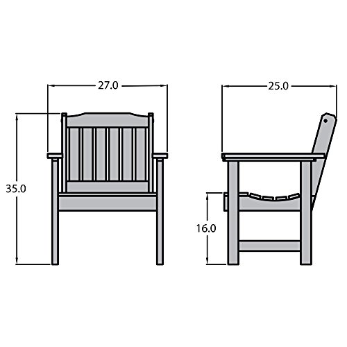 Highwood AD-CHGL1-BKE Lehigh Garden Chair, Black