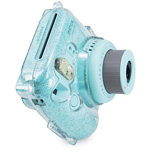 Wolven Clear Camera Case w Adjustable Rainbow Shoulder Strap Compatible with Fujifilm Instax Mini 8, Mini 8+, Mini 9 Instant Camera (Crystal)