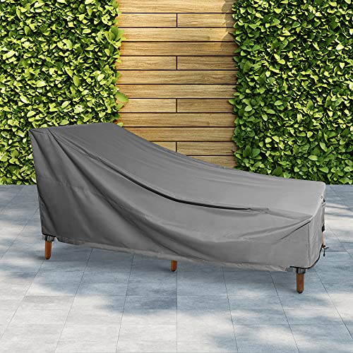 KHOMO GEAR Chaise Lounge Cover Heavy Duty Patio Furniture Cover - Grey