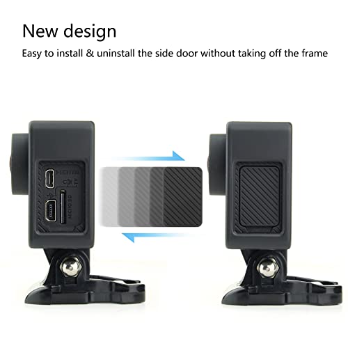 SOONSUN Frame Mount Housing Case with Basic Buckle and Long Thumb Bolt Screw for GoPro Hero 3 3+ 4 Camera and All Slots Fully Accessible-Black