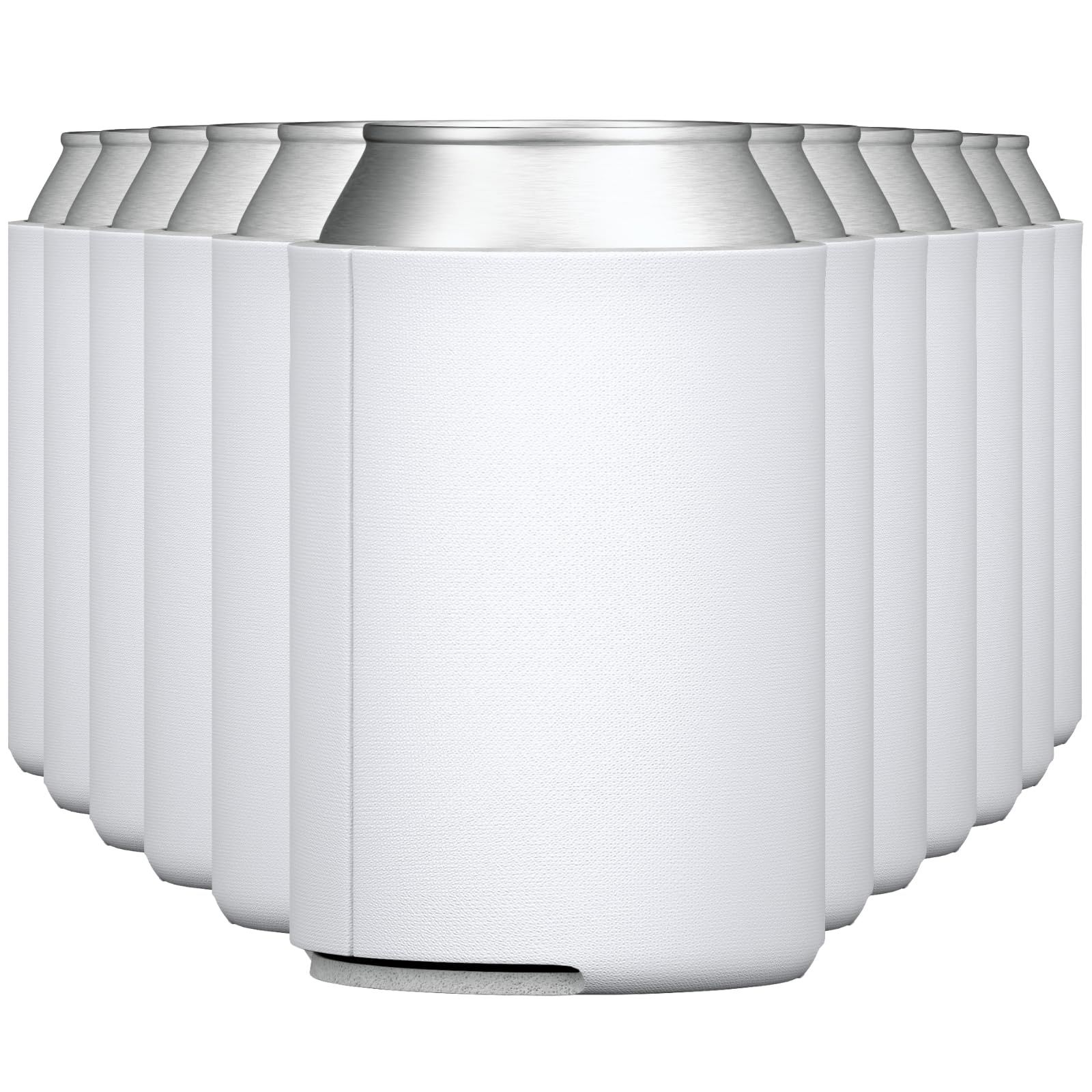 TahoeBay Blank Can Cooler Sleeves (15-Pack) White Plain Soft Insulated Blanks for Soda, Beer, Water Bottles, HTV Vinyl Projects, Wedding Favors and Gifts