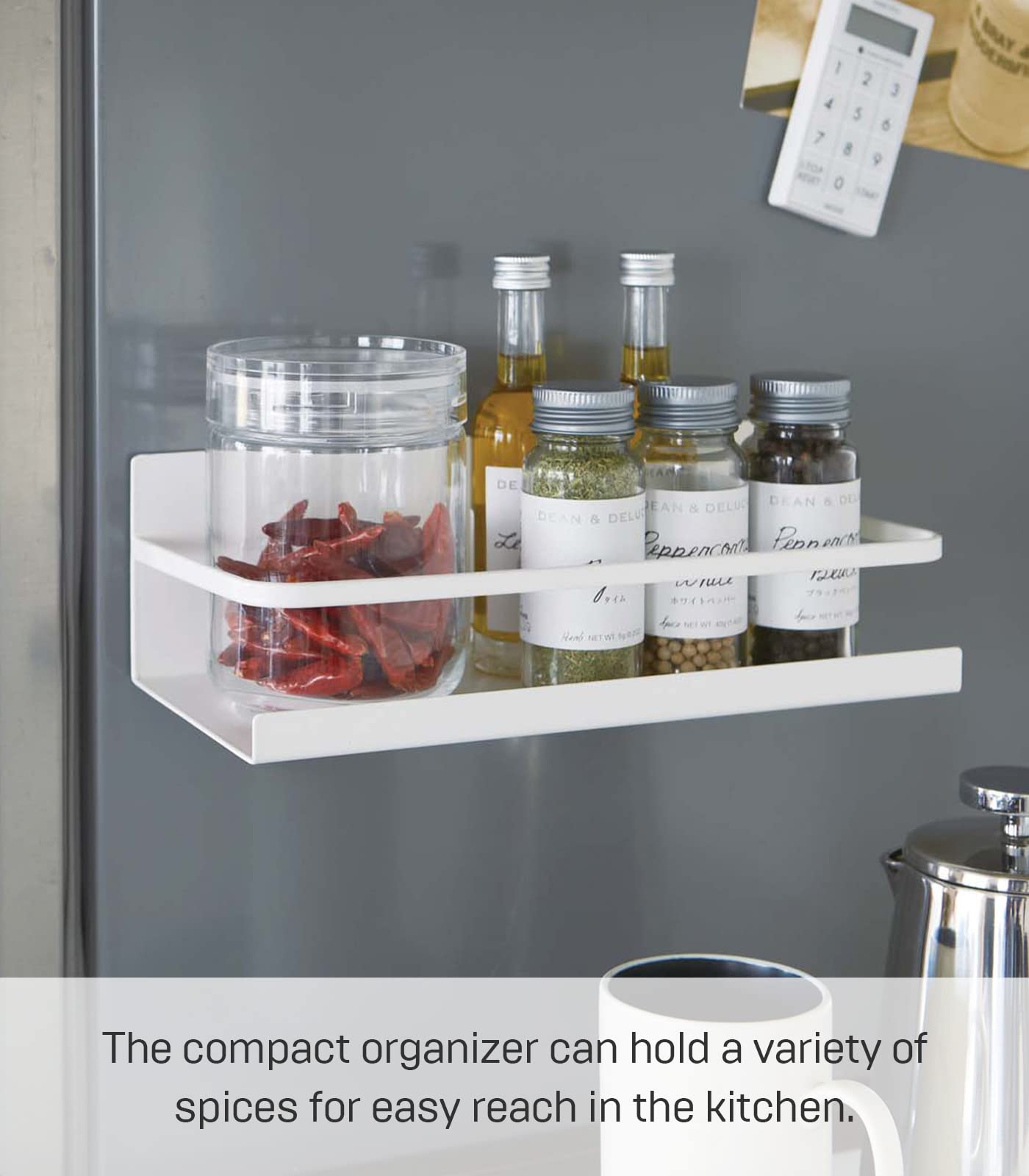 YAMAZAKI Storage Caddy Home Magnetic Steel | Spice Rack, One Size, White