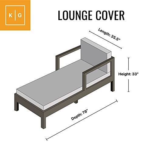 KHOMO GEAR Chaise Lounge Cover Heavy Duty Patio Furniture Cover - Grey