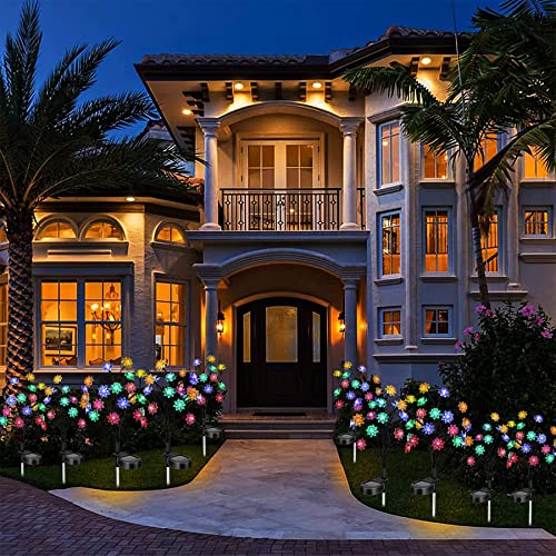 ITICdecor Solar Garden Lights Solar Flower Landscape Lights, Solar Decorative Lights Outdoor for Pathway, Patio, Front Yard Decoration(2 Pack)