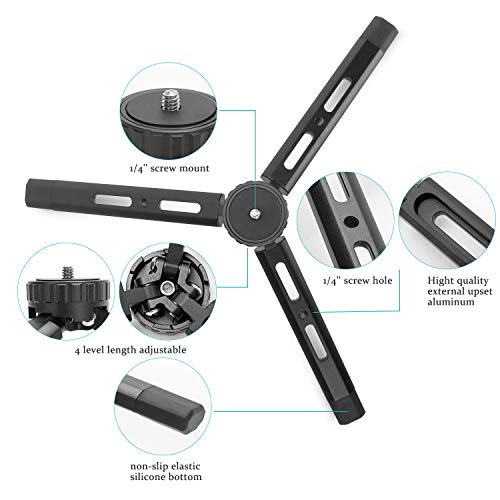EaxanPic Aluminum Mini Tripod,Desktop Tabletop Stand Tripod for Zhiyun Smooth Q/4, Crane Plus/2, Osmo Mobile, Ronin-S, Vimble 2,Gimbal Handle Grip Stabilizer Tripod