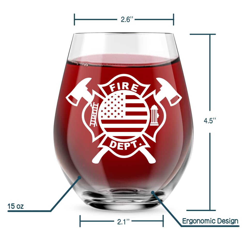 AGMDESIGN Funny Two Sided Good Day Bad Day Don't Even Ask Firefighter Wine Glass, Gifts for Wine Lovers, Firefighter Present for Retirement, Birthday