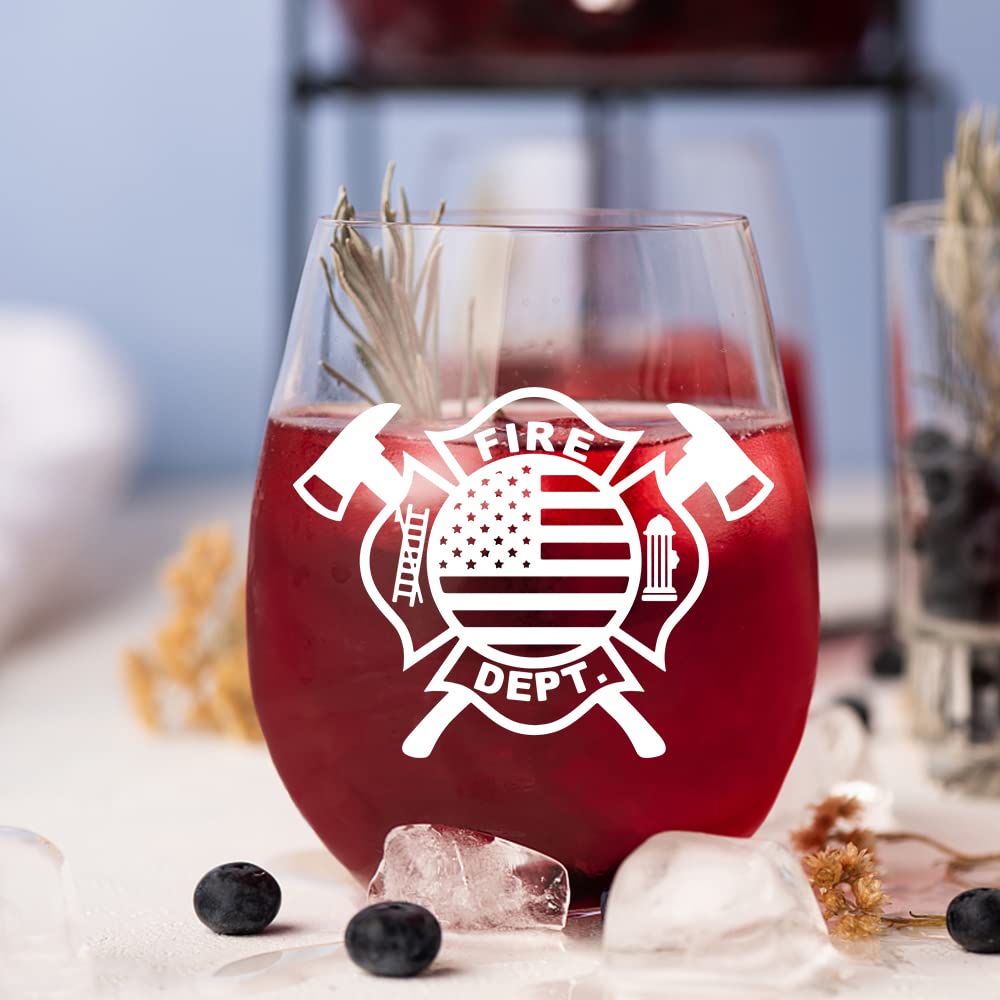 AGMDESIGN Funny Two Sided Good Day Bad Day Don't Even Ask Firefighter Wine Glass, Gifts for Wine Lovers, Firefighter Present for Retirement, Birthday