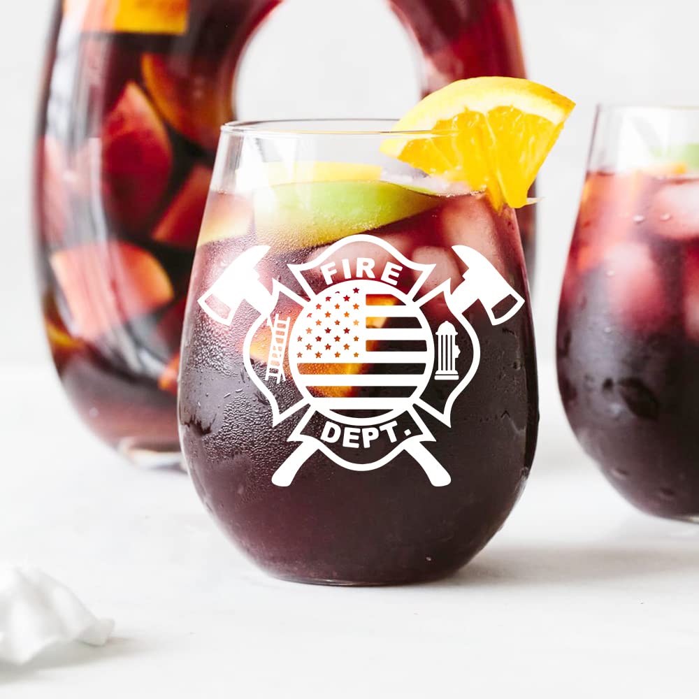 AGMDESIGN Funny Two Sided Good Day Bad Day Don't Even Ask Firefighter Wine Glass, Gifts for Wine Lovers, Firefighter Present for Retirement, Birthday