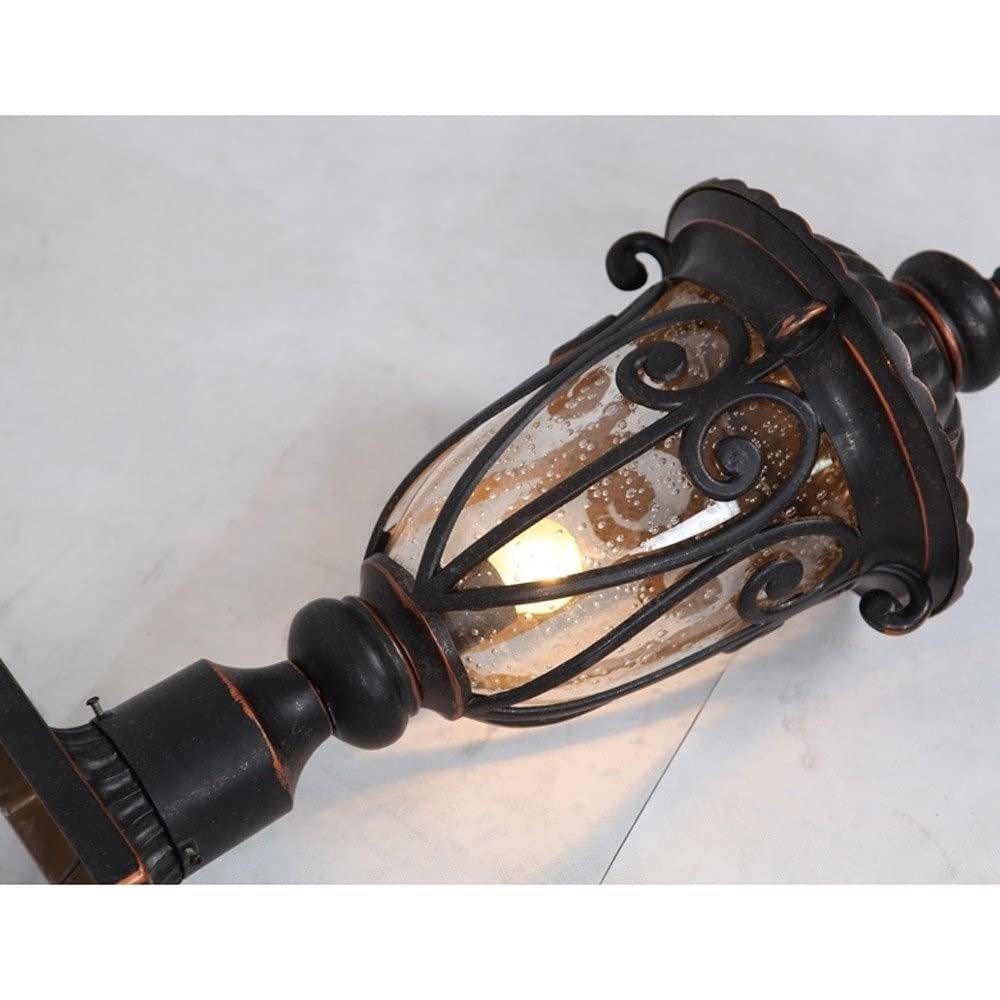 MODEBHD 49cm, Outdoor Glass Floor Lamp Bottom Light Die-cast Aluminum Column Light Waterproof IP55 Pillar Post Light Garden Decoration Park Fence Garden Villa E27 Lighting