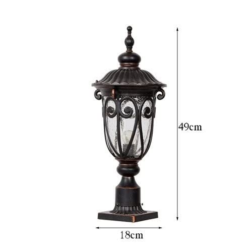 MODEBHD 49cm, Outdoor Glass Floor Lamp Bottom Light Die-cast Aluminum Column Light Waterproof IP55 Pillar Post Light Garden Decoration Park Fence Garden Villa E27 Lighting