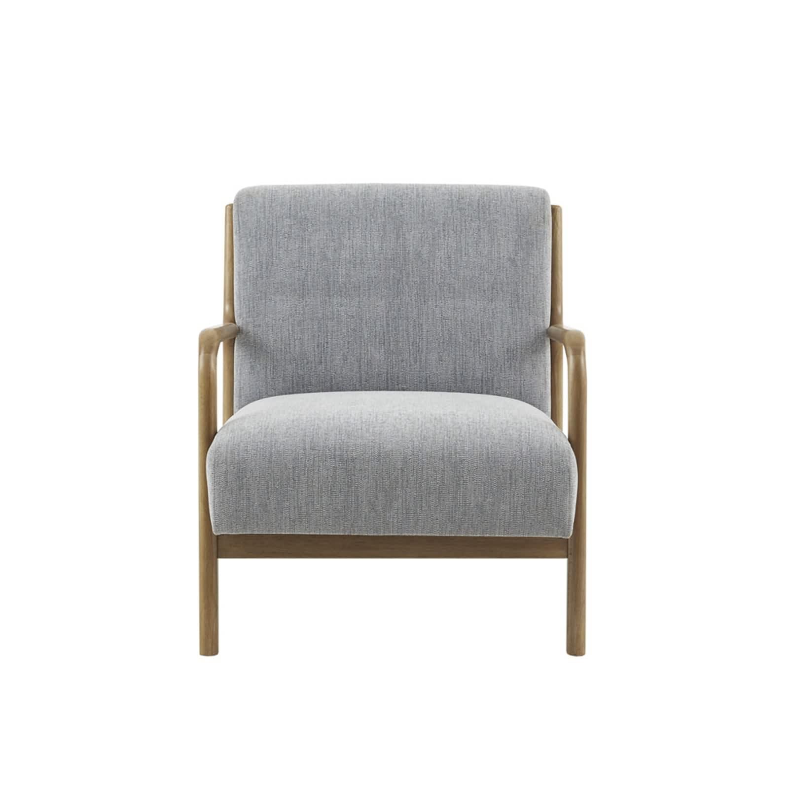 Arm Chair Gray, Living Room Chairs Trendy Accent Seating Solid Wood Comfy Modern Home Furniture 32.75" L X 27.50" W X 29" H