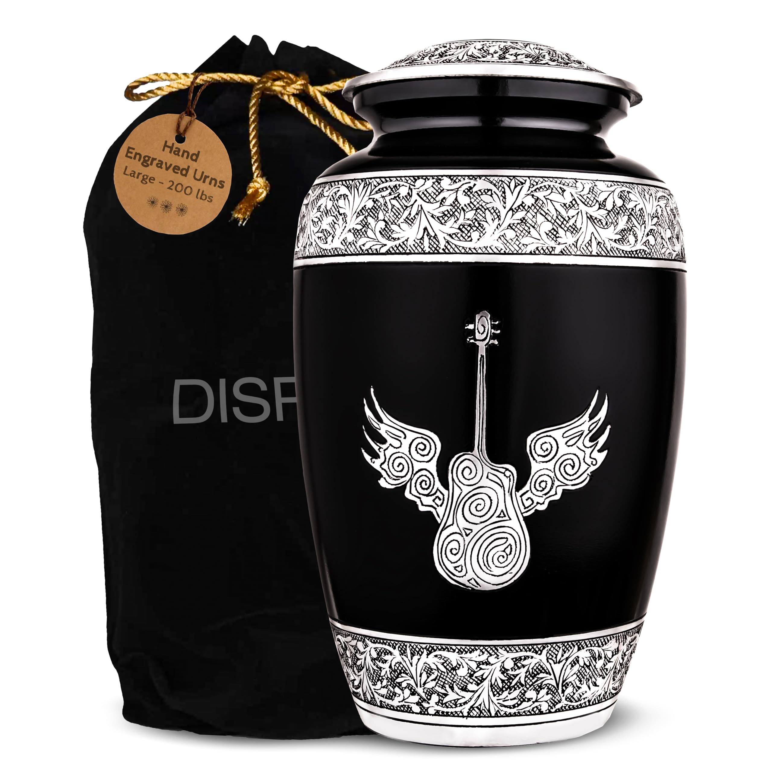 Displayex India Hand Engraved Guitar Urns for Human Ashes Adult Male Female - Urns for Men Women Human Ashes, Cremation Urn Human Ashes, Dog Cat Pet Memorial Urn, Keepsake Box