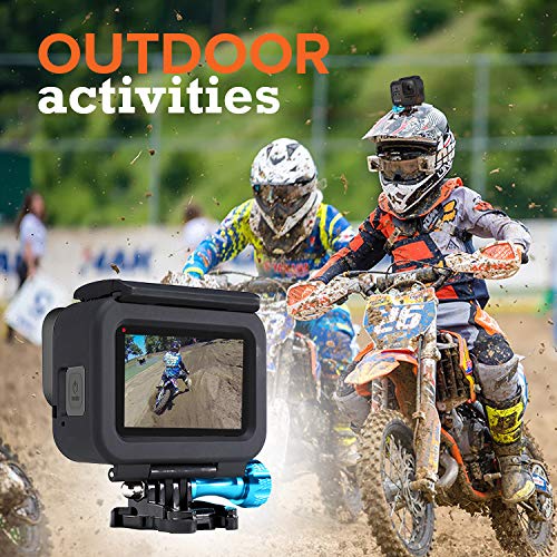MiPremium Frame Mount Housing Case for GoPro Hero 7 6 & 5 Black Silver & White. Cover Shell Cage Accessories Kit with Aluminium Screw & Quick Release Buckle Socket Accessory for Hero7 Hero6 Hero5