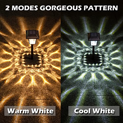 LeiDrail Solar Pathway Lights 8 Pack Solar Garden Lights with 2 Modes Waterproof Outdoor Path Light Warm White/Cool White LED Landscape Lighting for Yard Lawn Sidewalk Driveway Garden