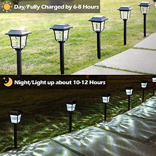 LeiDrail Solar Pathway Lights 8 Pack Solar Garden Lights with 2 Modes Waterproof Outdoor Path Light Warm White/Cool White LED Landscape Lighting for Yard Lawn Sidewalk Driveway Garden