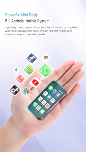 XS15 Mini Smartphone for Kid Unlocked 3G Tiny Smartphone Android 8.1 3inches Display 2GB RAM 16GB ROM WiFi Bluetooth Backup Small Cellphone Gift for Student (Black)