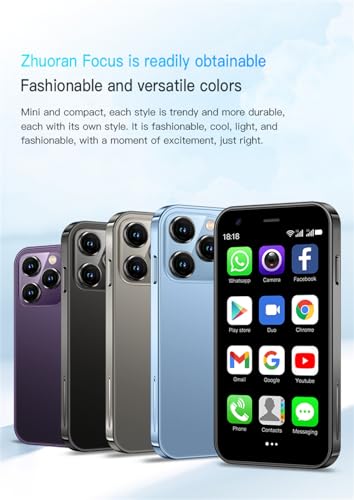 XS15 Mini Smartphone for Kid Unlocked 3G Tiny Smartphone Android 8.1 3inches Display 2GB RAM 16GB ROM WiFi Bluetooth Backup Small Cellphone Gift for Student (Black)