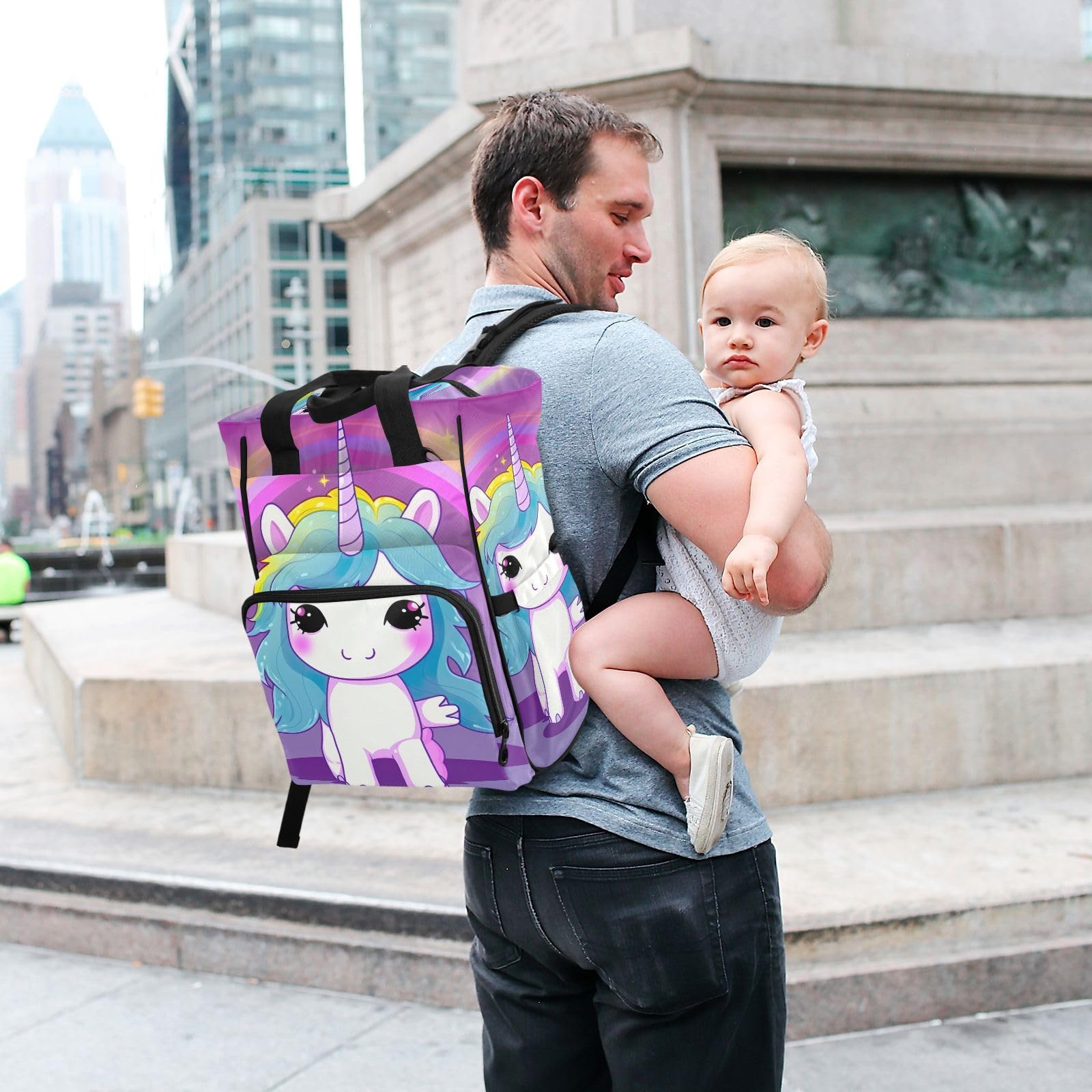 xigua Cute Unicorn Diaper Bag Backpack Multi Function Baby Changing Bags Waterproof Large Capacity Travel Back Pack for Mom Dad