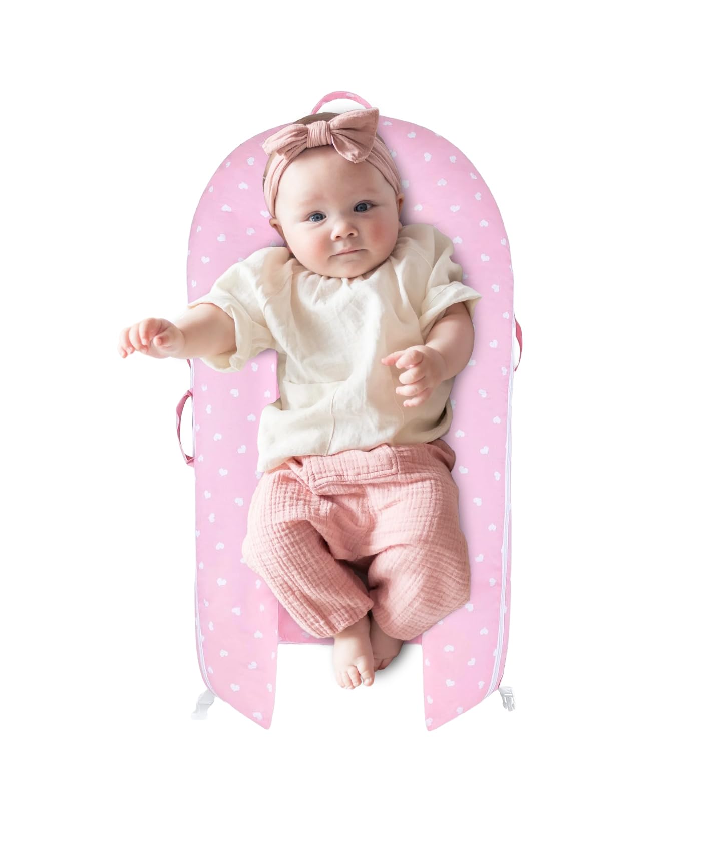 Newborn Lounger Cover for DockATot Deluxe | Cover Replacement Only for Baby Nest | 100% Cotton | Includes “Hello World” Sign (Pastel Geometry) | The Cover is not Created by Dockatot