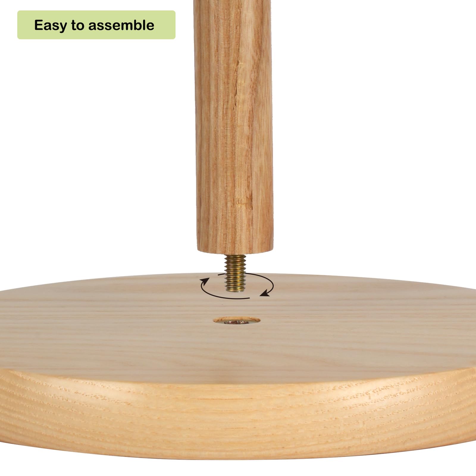 E-ROOM TREND Paper Towel Holder Bamboo Thicken Base Paper Towel Dispenser Kitchen Steady Bathroom Towel Roll Stand Organizer Wooden Paper Roll Holder for Countertop Table Cabinet(A074)