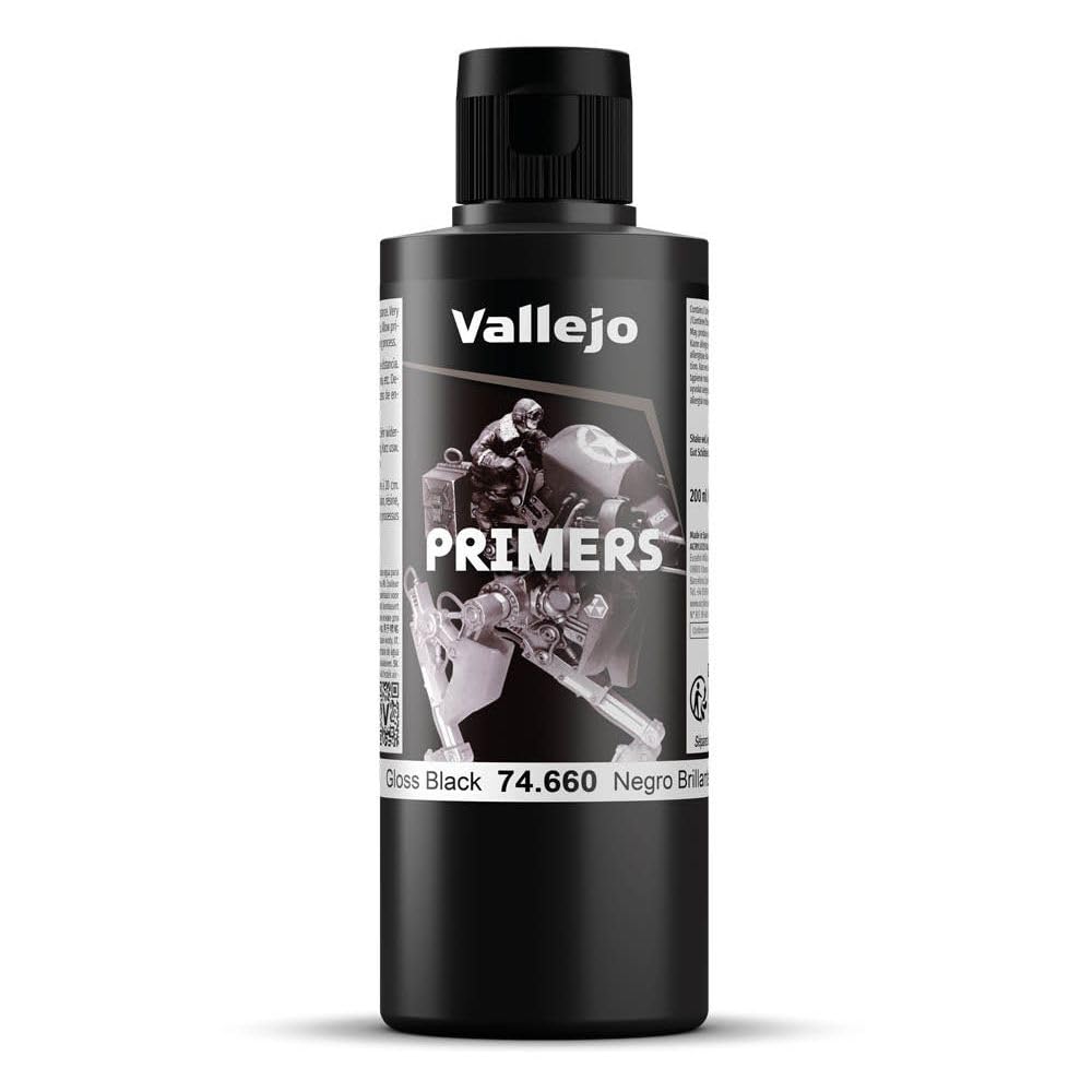 Vallejo Gloss Black Primer 200ml Paint