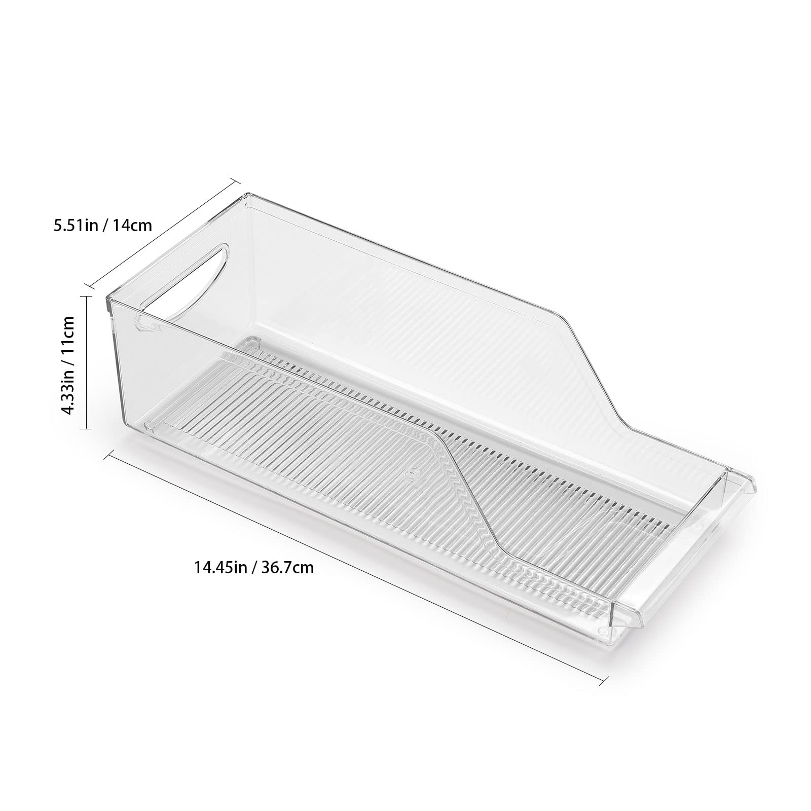 Soda Can Organizer for Refrigerator 2 Pack Can Organizer for Pantry, Freezer, Kitchen, Countertop, Cabinet -Clear Refrigerator Organizer Bins