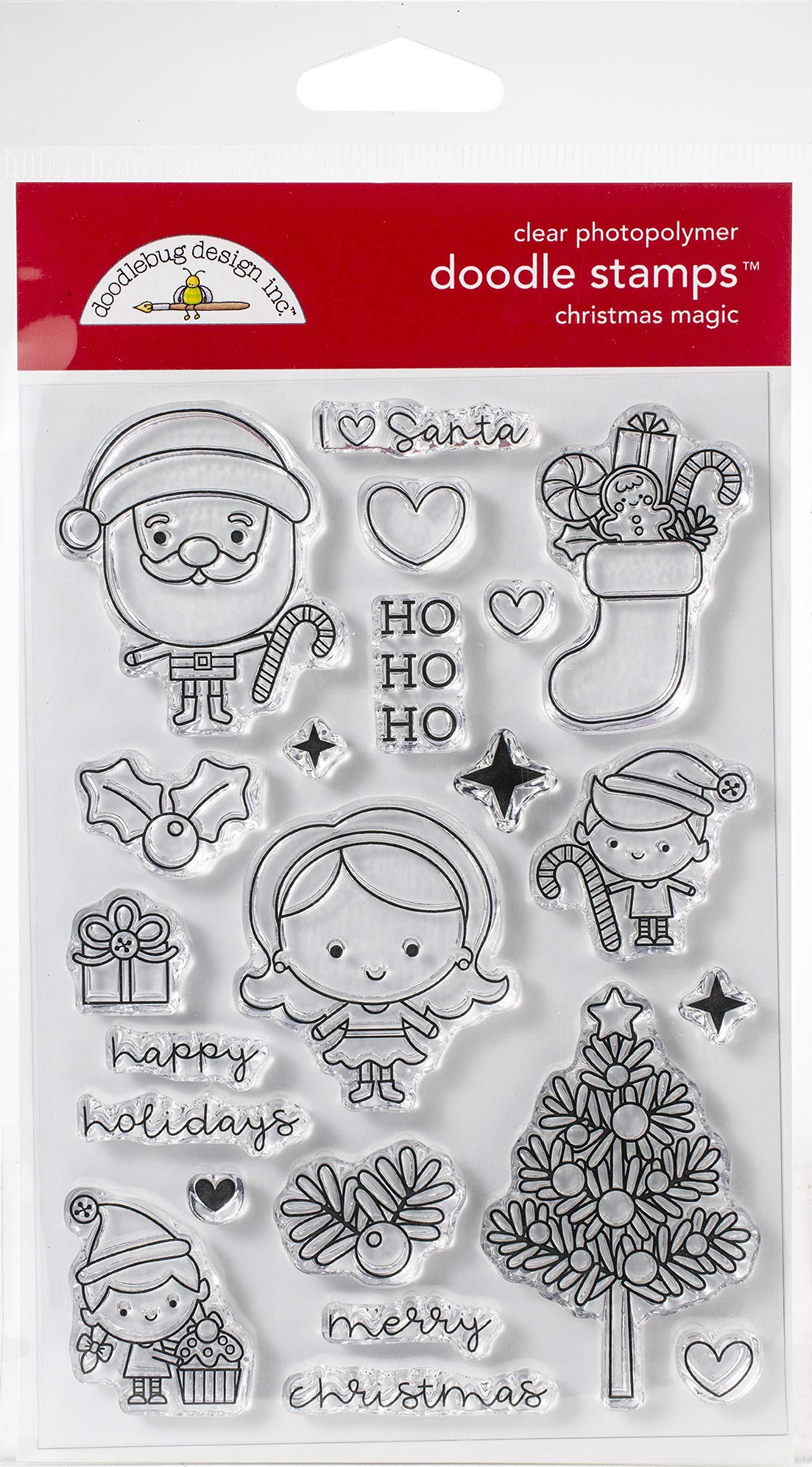 DOODLEBUG DESIGN INC. 6477 Doodle Stamps Clear Xmas, Christmas Magic