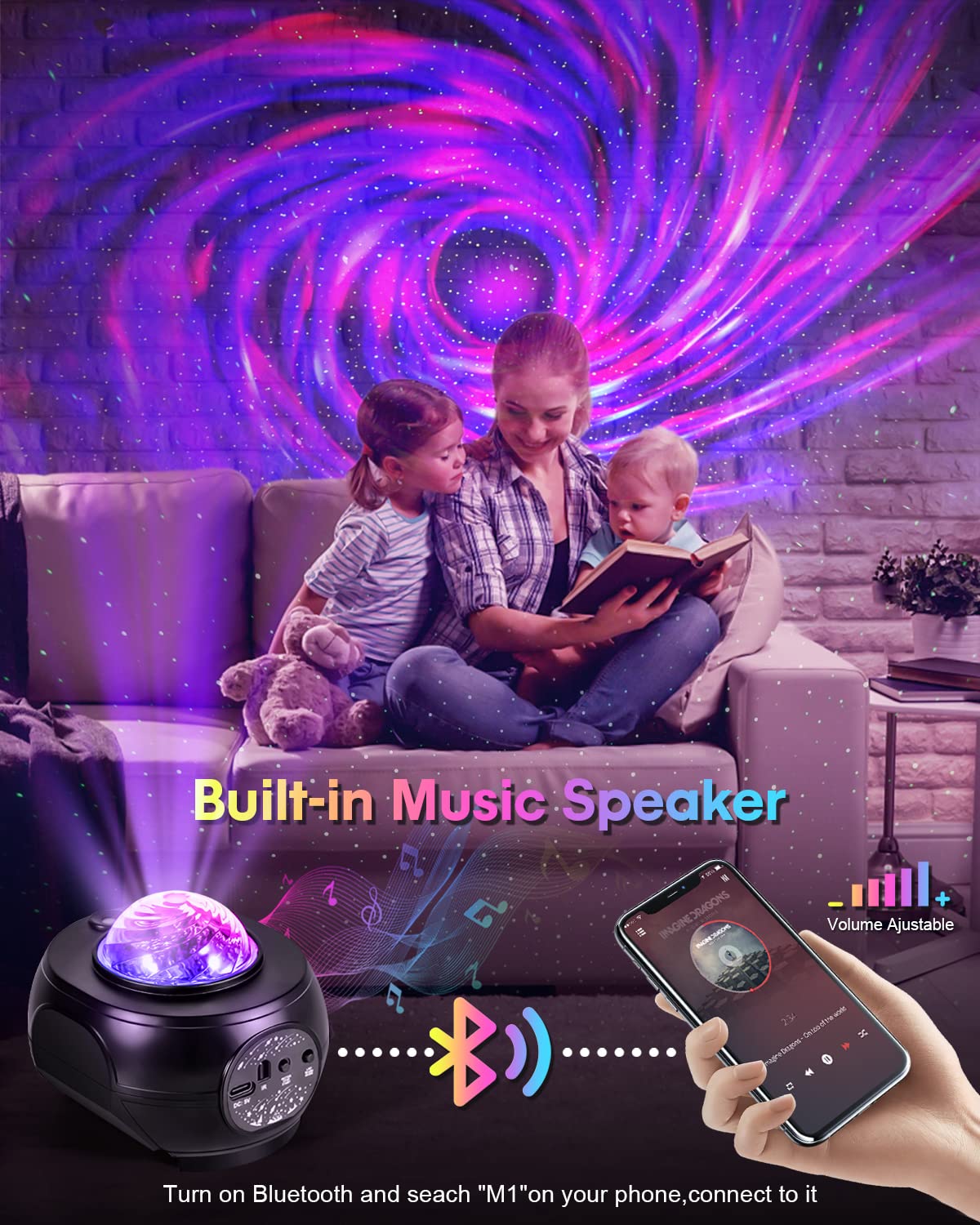 Star Projector Galaxy Projector, Happy Birthday Decorations Gift Night Light with Remote Nebula Starry Light Projector Twinkling Ceiling Stars Projection for Home Gaming Bedroom Kids Room Decor Light