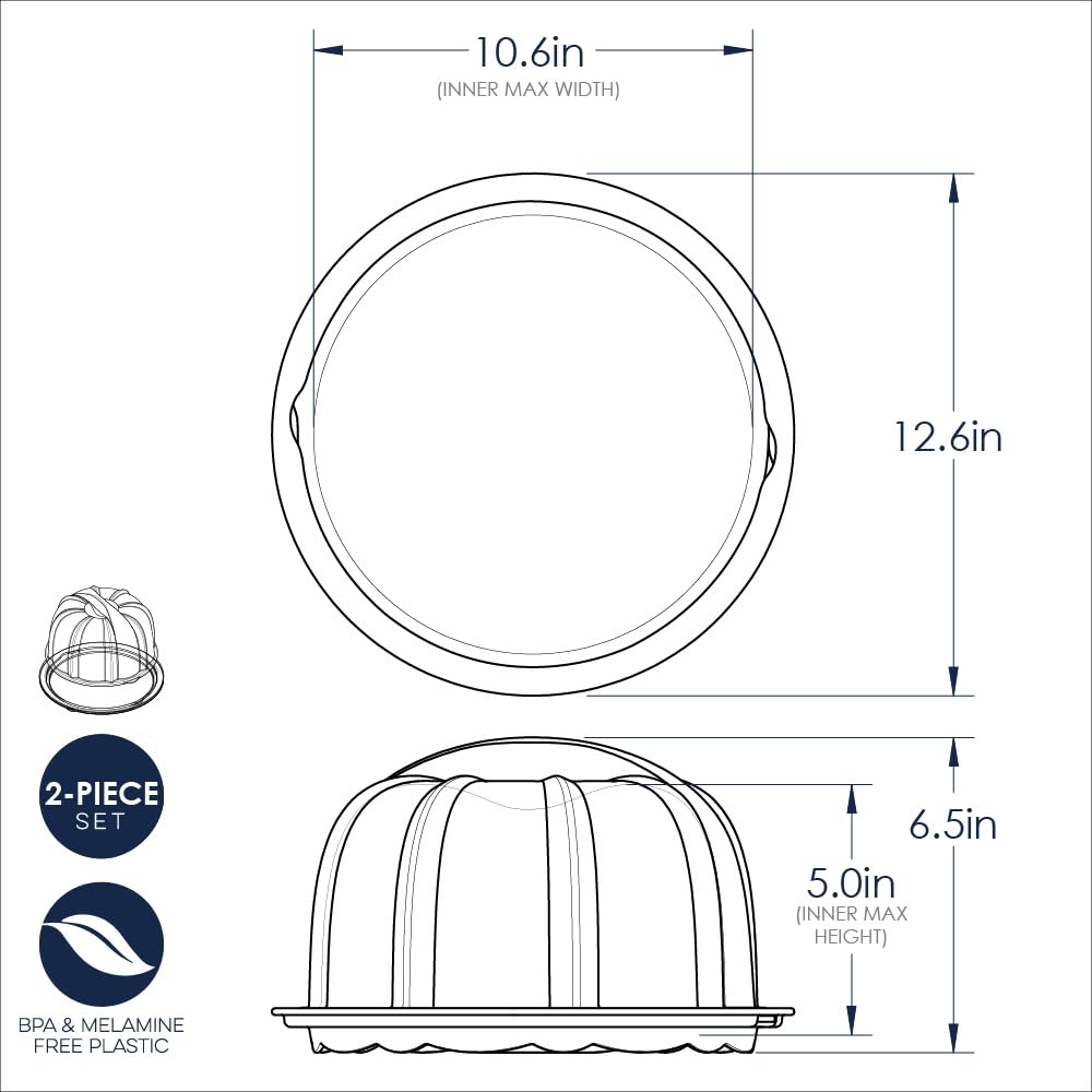 Nordic Ware Bundt Cake Keeper, Plastic, 13 in L X 12 in W X 7 in H, Red