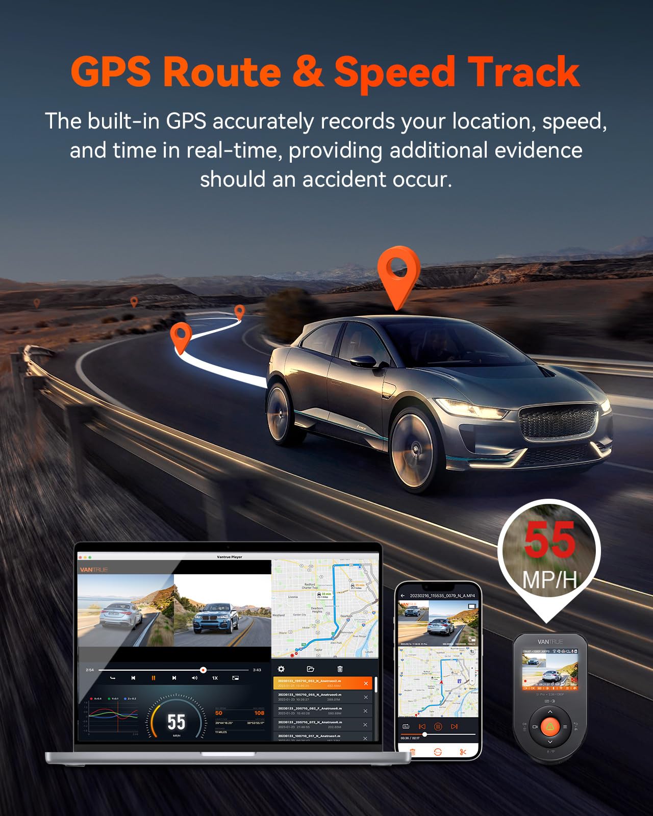 【Bundle: Vantrue S1 PRO Dual Dash Cam + Vantrue CPL Filter】 Vantrue S1 Pro 2.7K Front and Rear 5G Wi-Fi Dash Cam, 1944P Dual Hidden Dash Camera for Cars, Super Night Vision, Motion Detection
